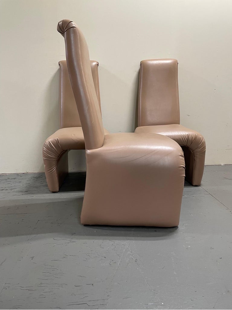 Postmodern Highback Sculptural Waterfall Dining Chairs For Sale at 1stDibs