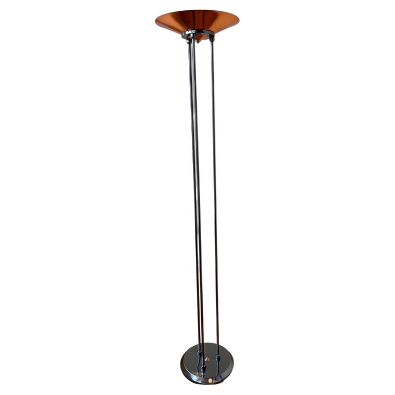 Postmodern Italian Floor Torchiere Lamp Copper Brass and Steel For Sale ...