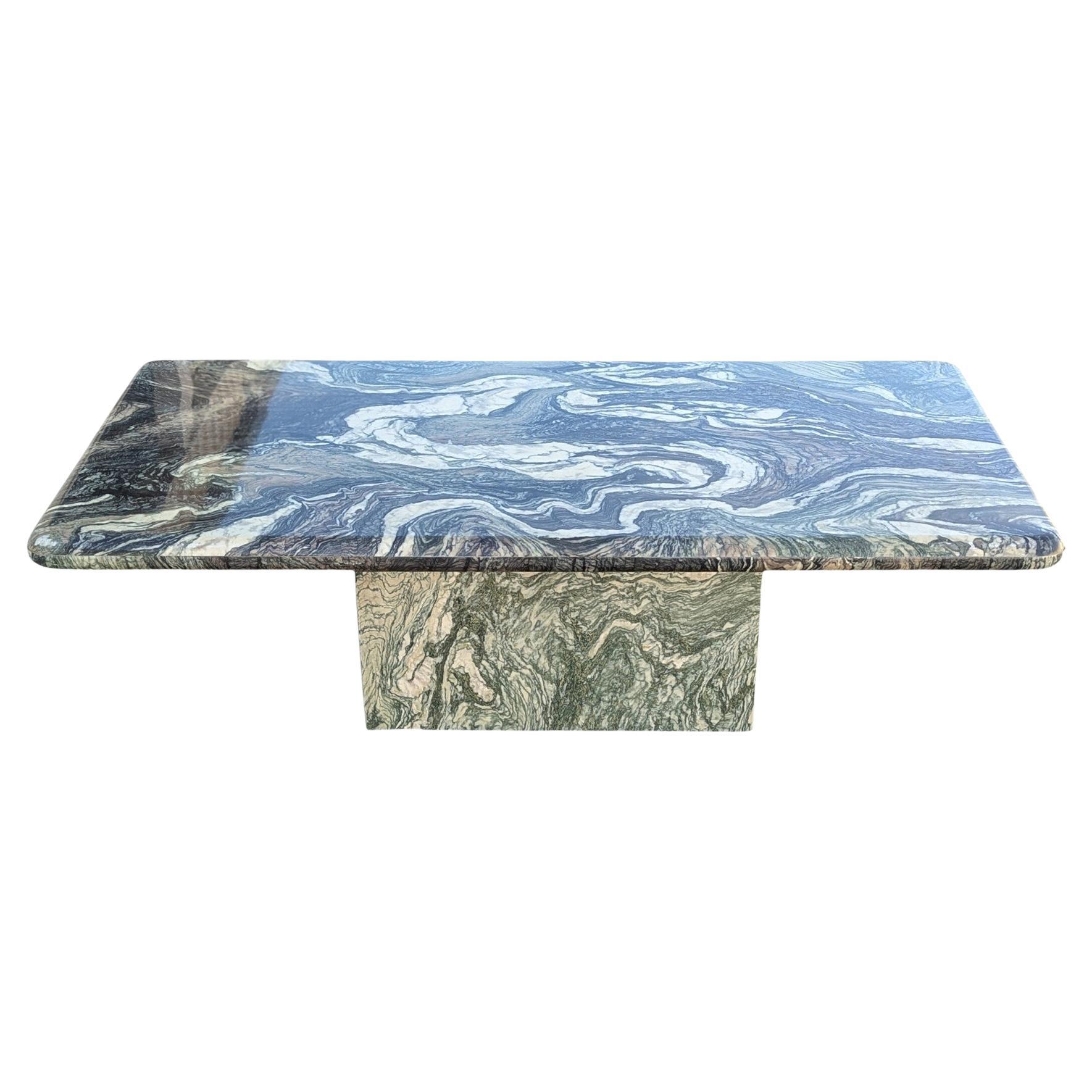 Vintage Italian Verde Alpi Green Marble Coffee Table, Circa 1970s For ...