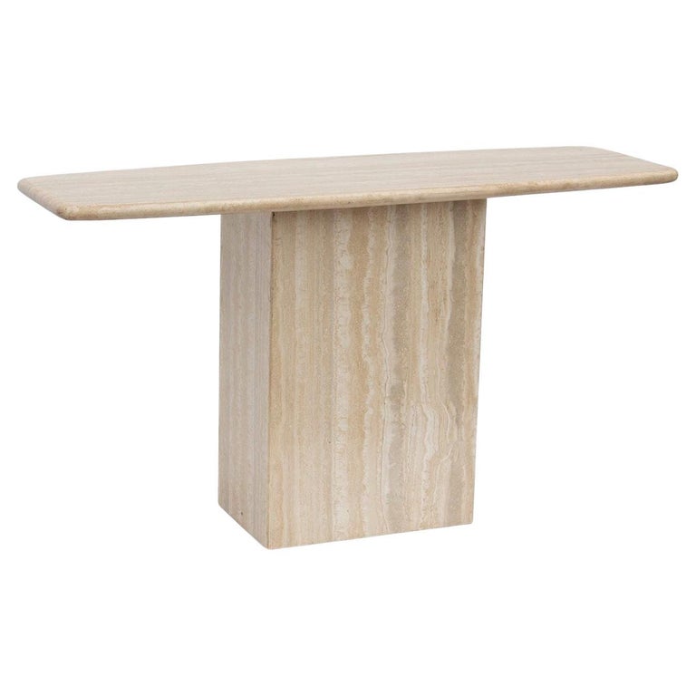 Table console italienne postmoderne en travertin par Stone ...