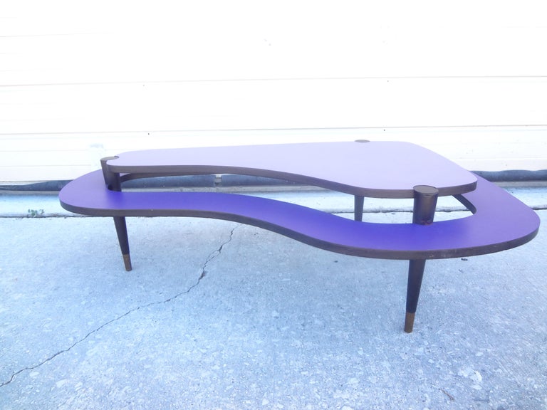 Postmodern Laminated Two Tiered Kidney Shaped Coffee Table For Sale at ...