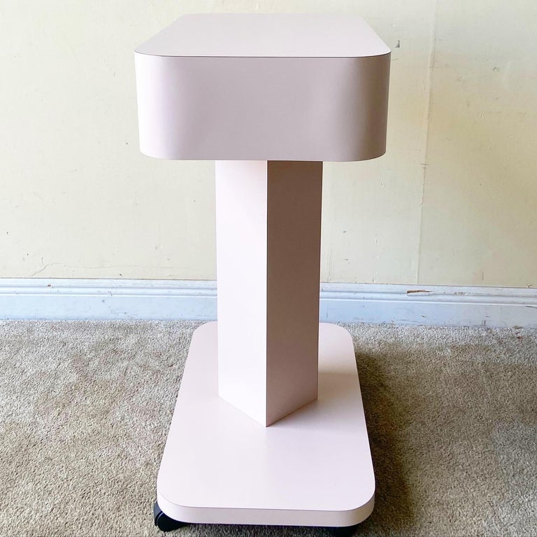 Postmodern Lavender Matte Laminate Side Table Cart, 1980s For Sale at ...