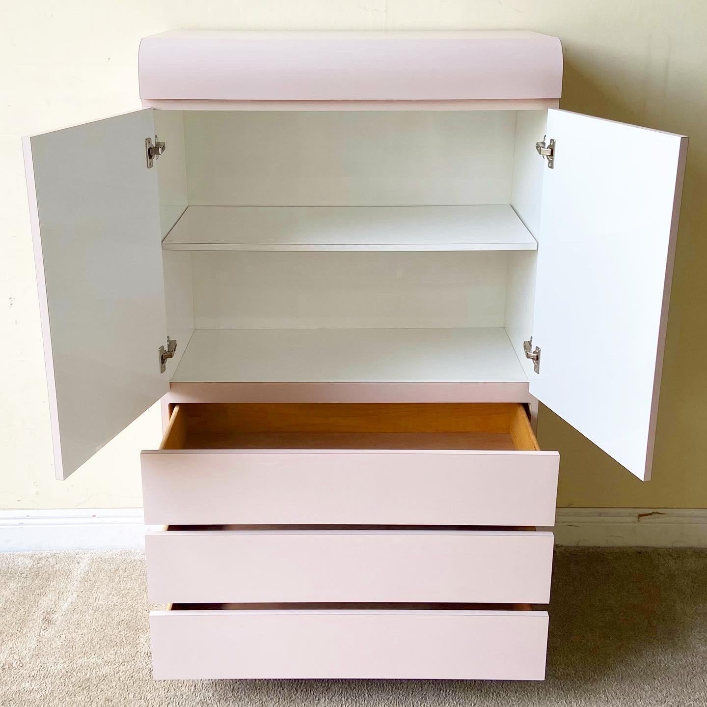 Postmodern Lavender Matte Laminate Waterfall Armoire, 1980 For Sale at ...