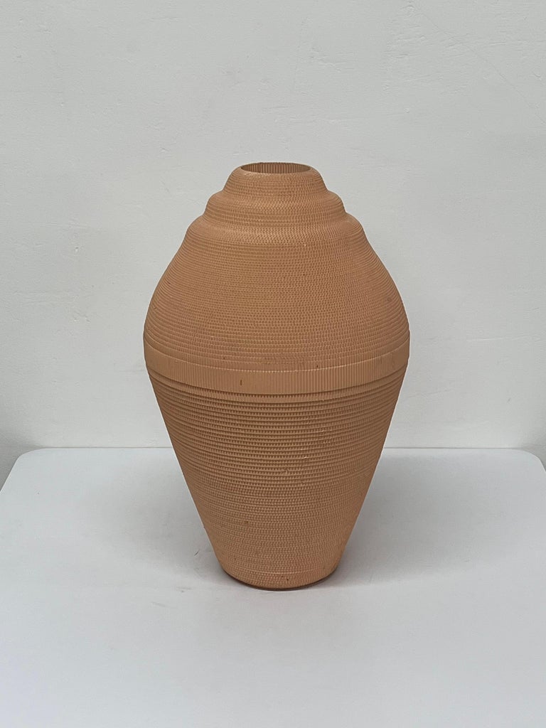 Postmodern Light Peach Corrugated Cardboard Vase by Flute, Chicago For ...