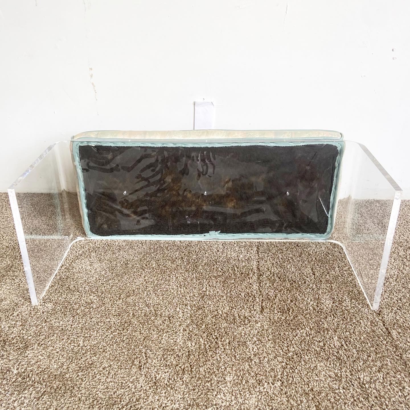 Postmodern Lucite Waterfall Bench For Sale at 1stDibs