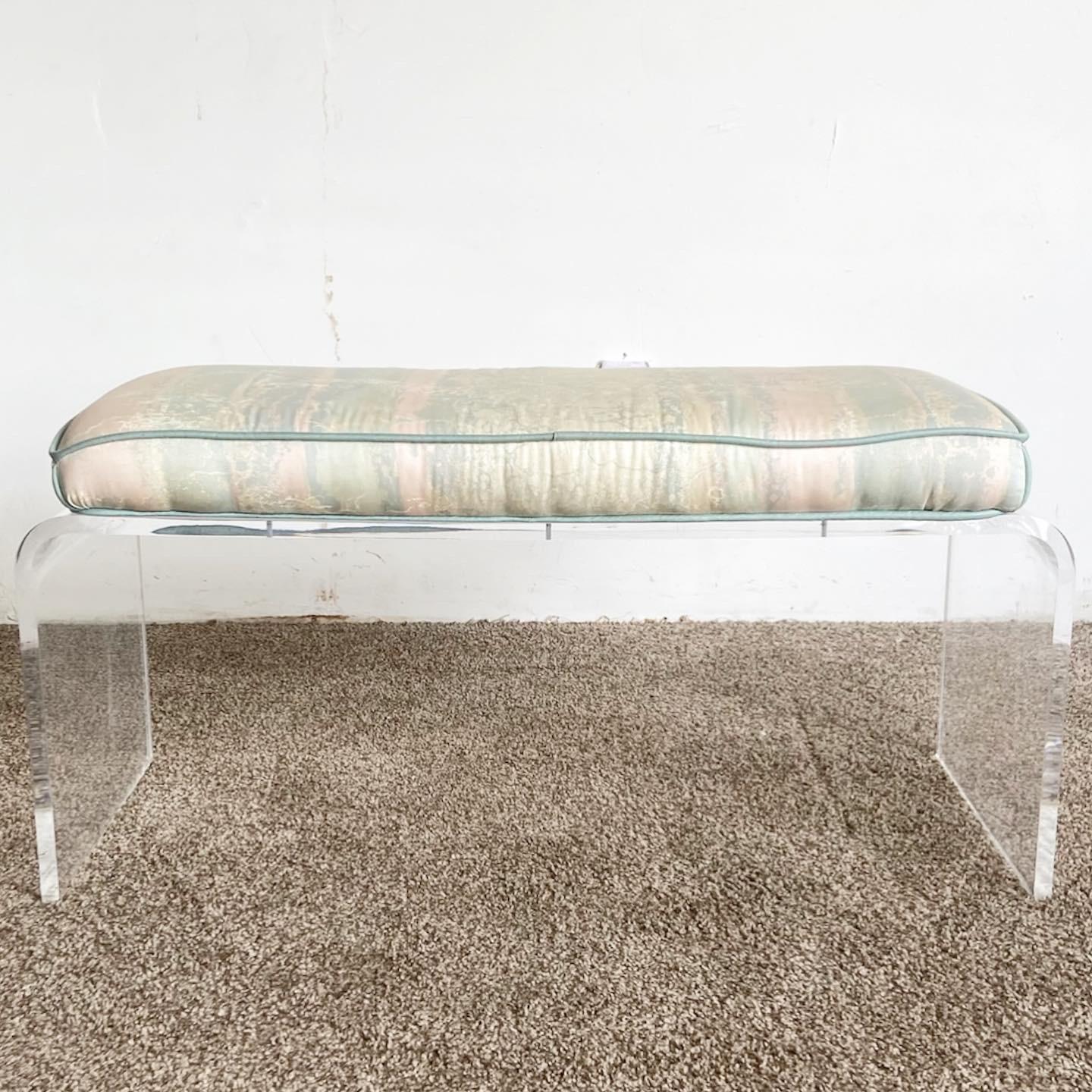 Postmodern Lucite Waterfall Bench For Sale at 1stDibs