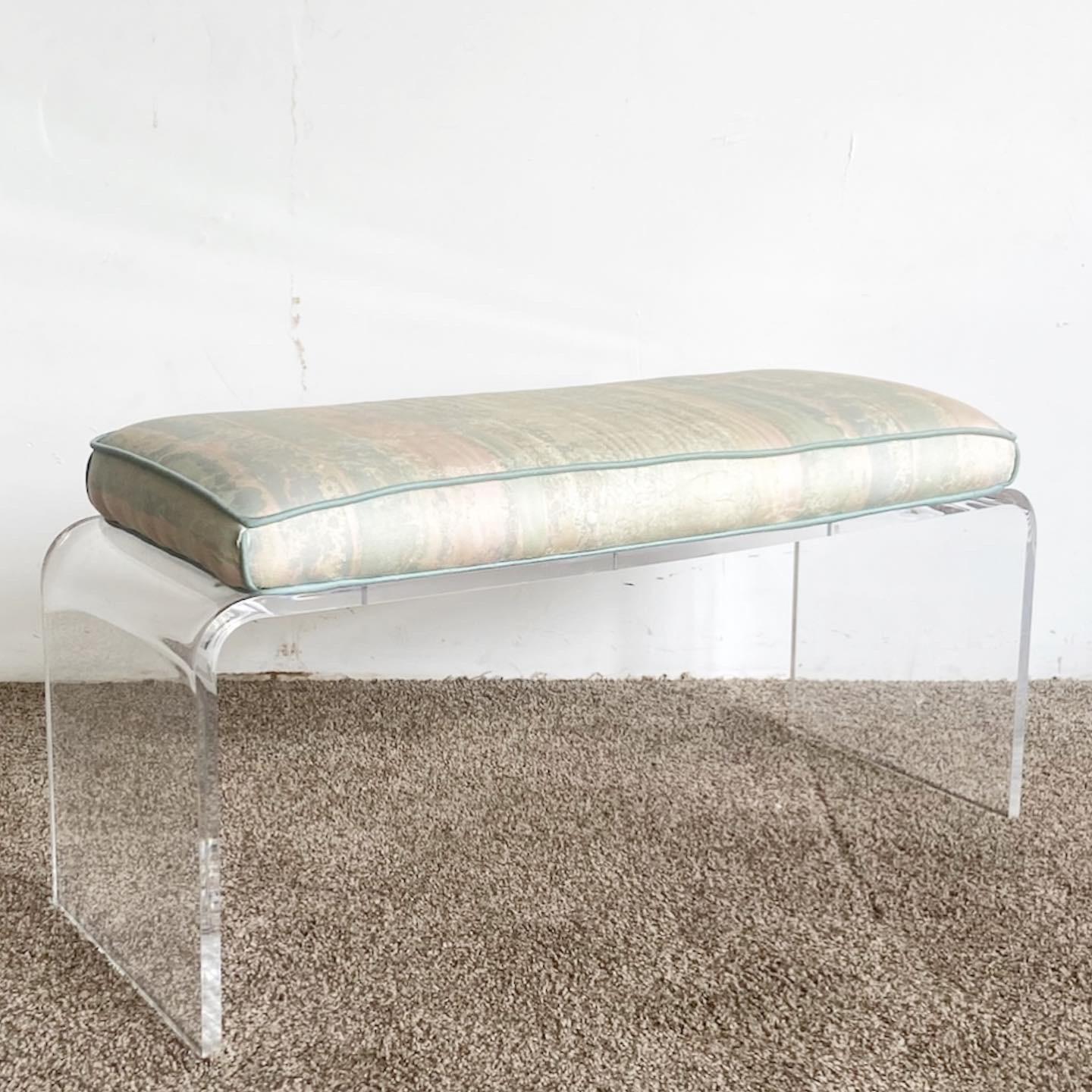 Postmodern Lucite Waterfall Bench For Sale at 1stDibs