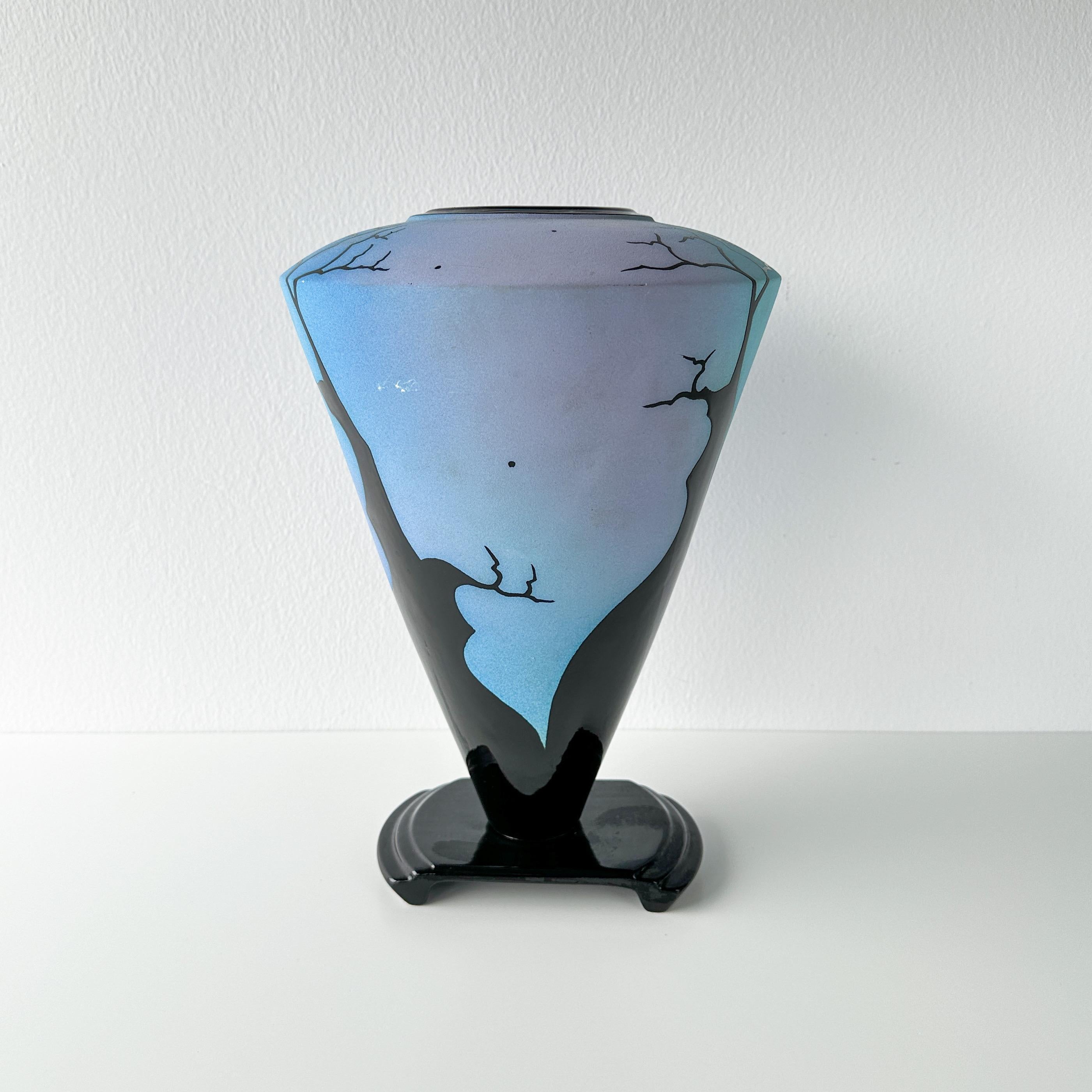Postmodern Lynne Rachel Goldstein Lightening Glazed Vase For Sale at ...