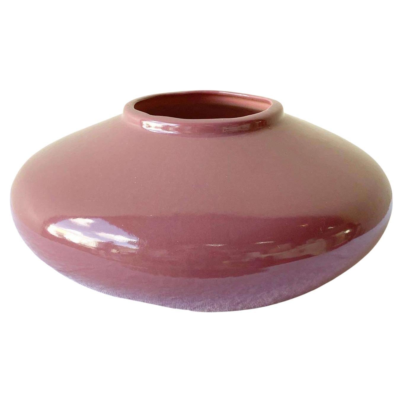 Cream Ceramic Spherical Vase For Sale at 1stDibs
