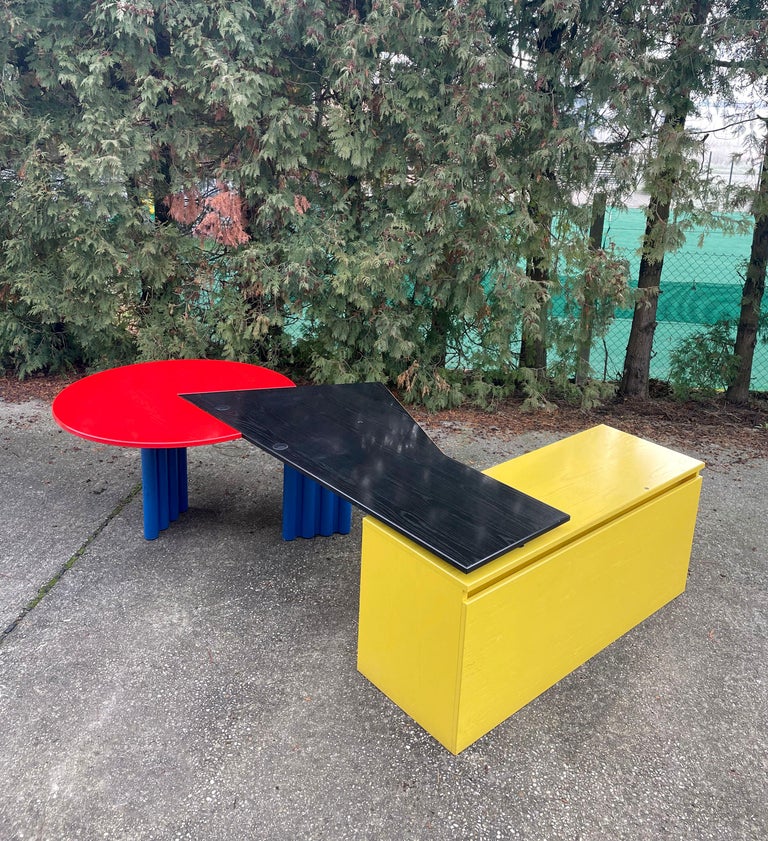 Postmodern Memphis Design Interlubke Writing Desk, Home Office, Germany ...