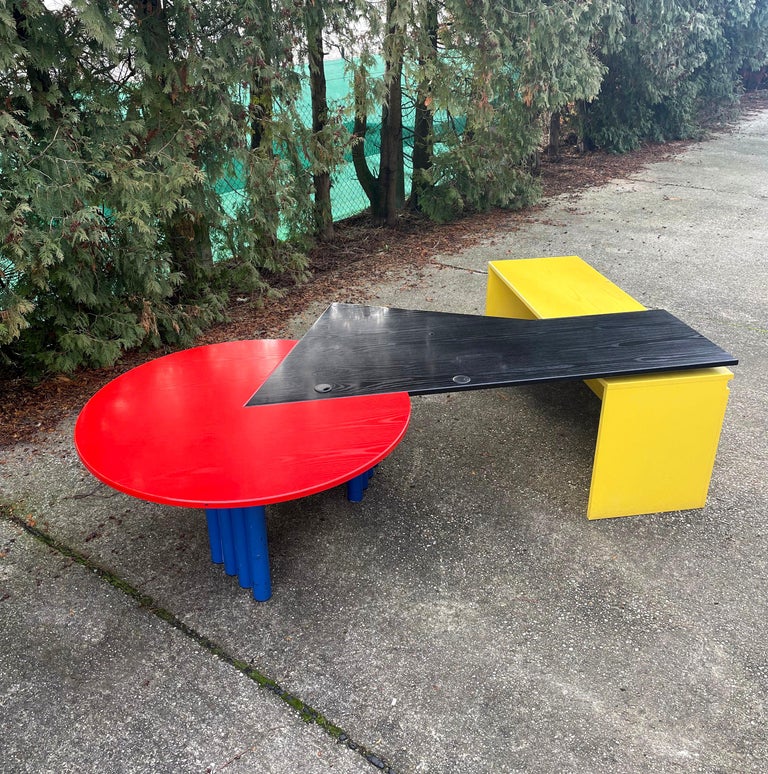 Postmodern Memphis Design Interlubke Writing Desk, Home Office, Germany ...