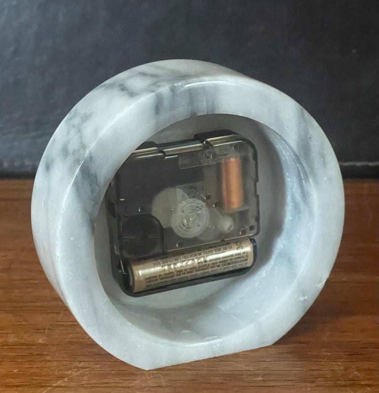 Postmodern / Memphis Era Solid Marble Desk Clock For Sale at 1stDibs