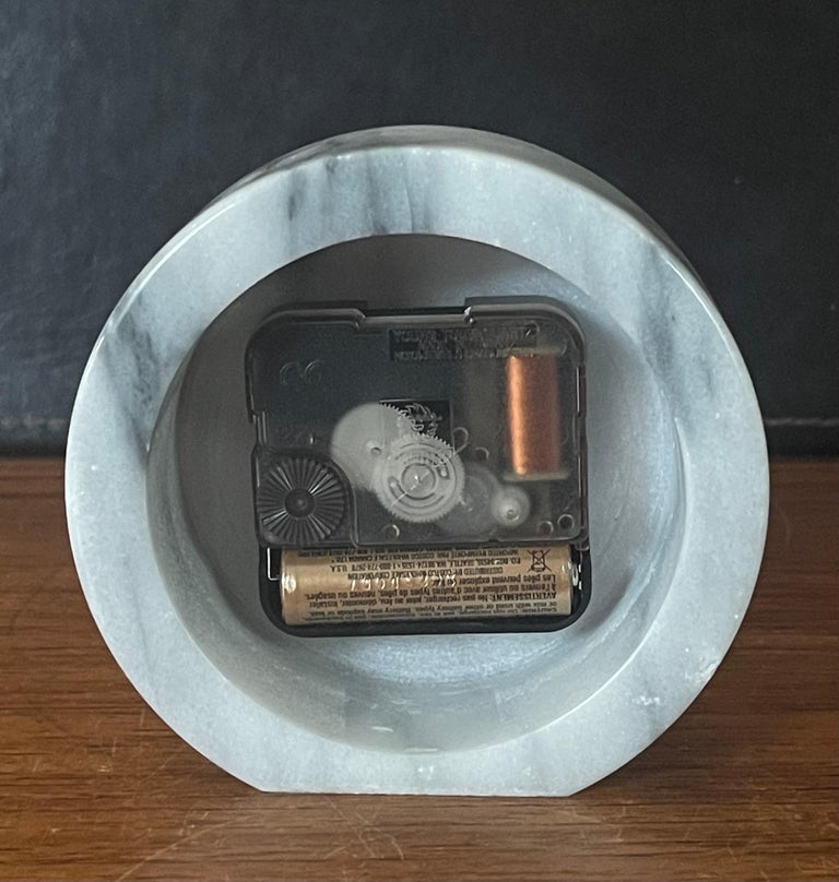 Postmodern / Memphis Era Solid Marble Desk Clock For Sale at 1stDibs