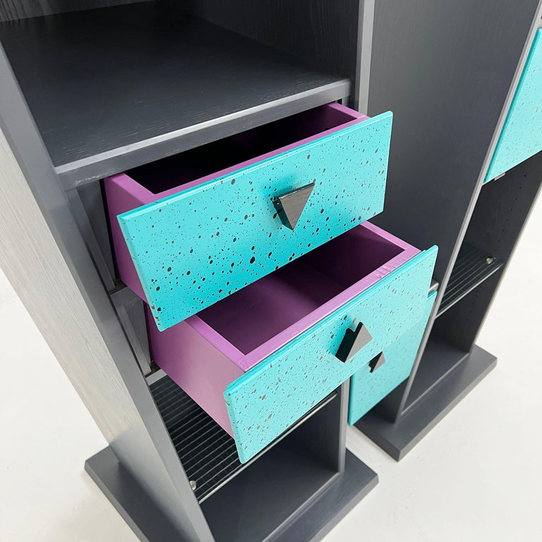 Postmodern Memphis Style Bookshelf, 1980s For Sale at 1stDibs