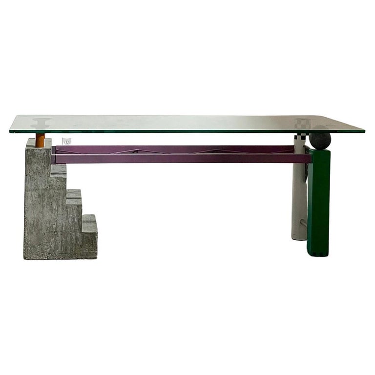 Postmodern Memphis Style Glass Table after Peter Shire For Sale at 1stDibs