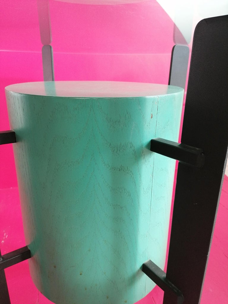 Postmodern Memphis Style Iron, Glass and Plywood Dining Table, USA ...