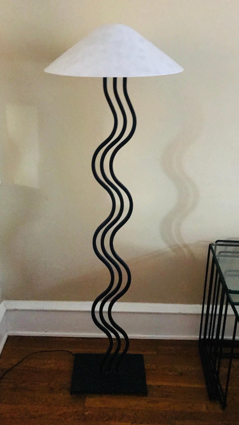 Postmodern Memphis Style Sculptural Curved Wave Floor Lamp by Alsy ...