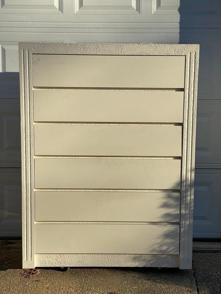 Postmodern Minimalist Plaster 6 Drawer Highboy Chest of Drawers For ...