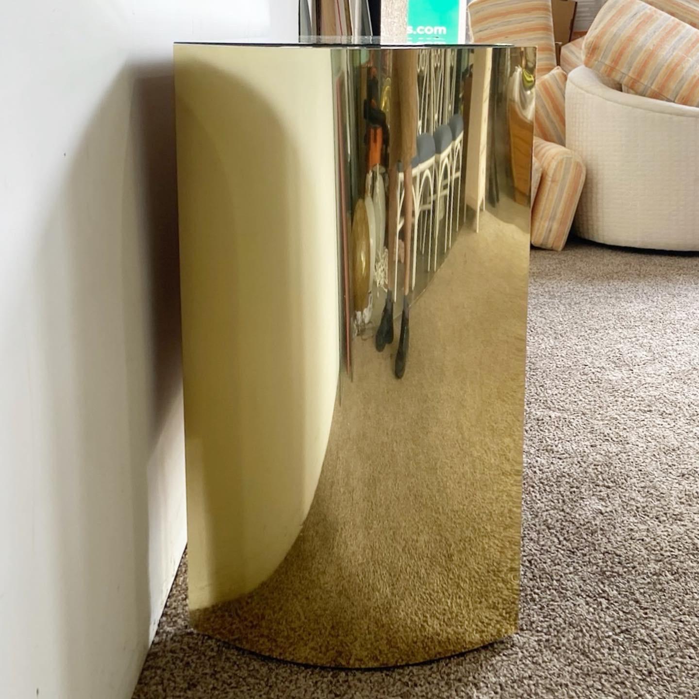 Postmodern Mirror and Gold Credenza For Sale at 1stDibs