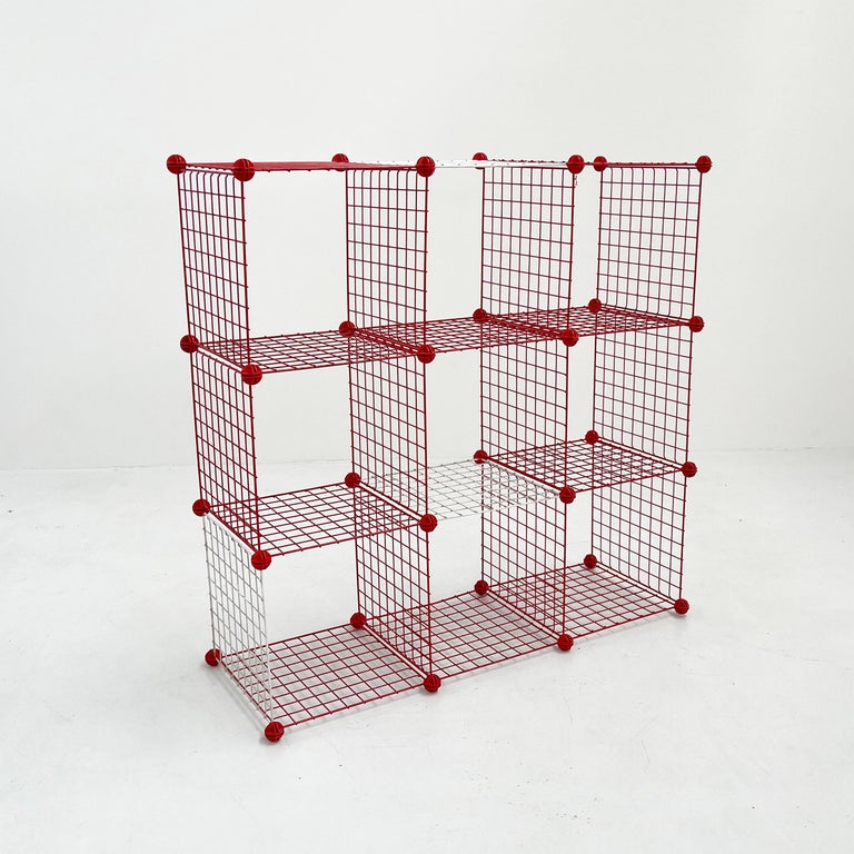 Postmodern Modular Metal Shelf, 1980s For Sale at 1stDibs