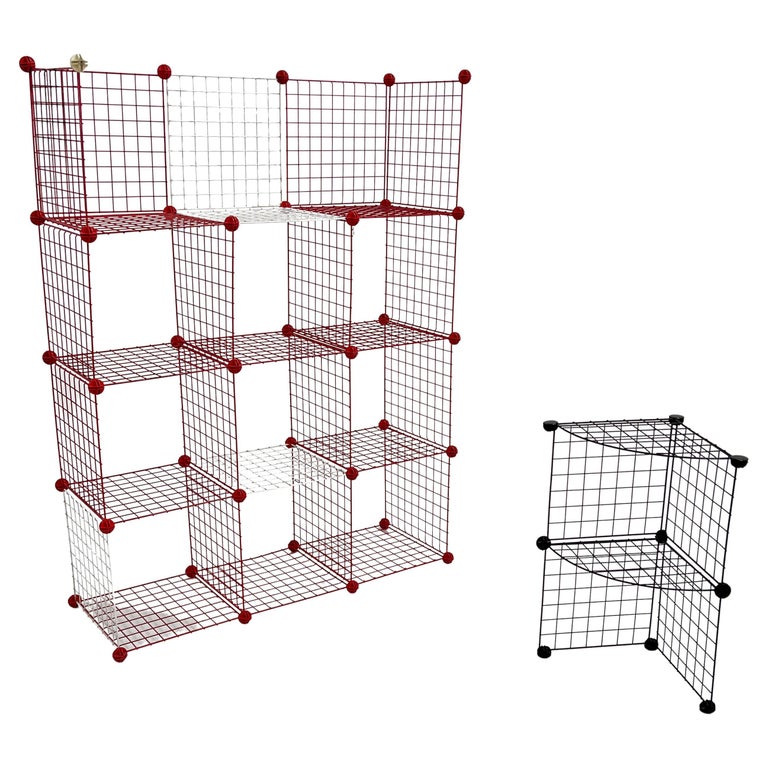 Postmodern Modular Metal Shelf, 1980s For Sale at 1stDibs