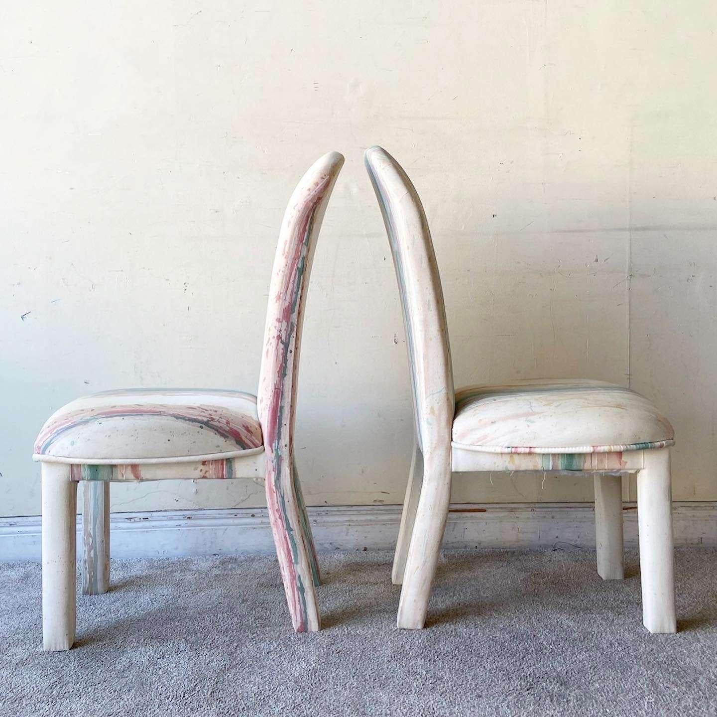Postmodern Multi Colored Parsons Dining Chairs For Sale at 1stDibs