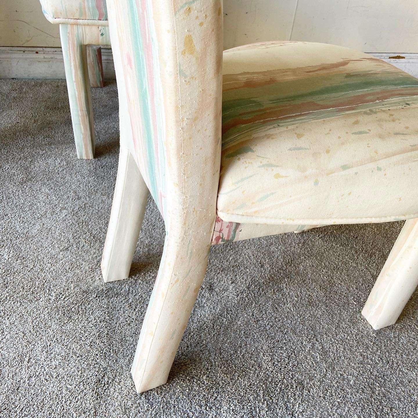Postmodern Multi Colored Parsons Dining Chairs For Sale at 1stDibs