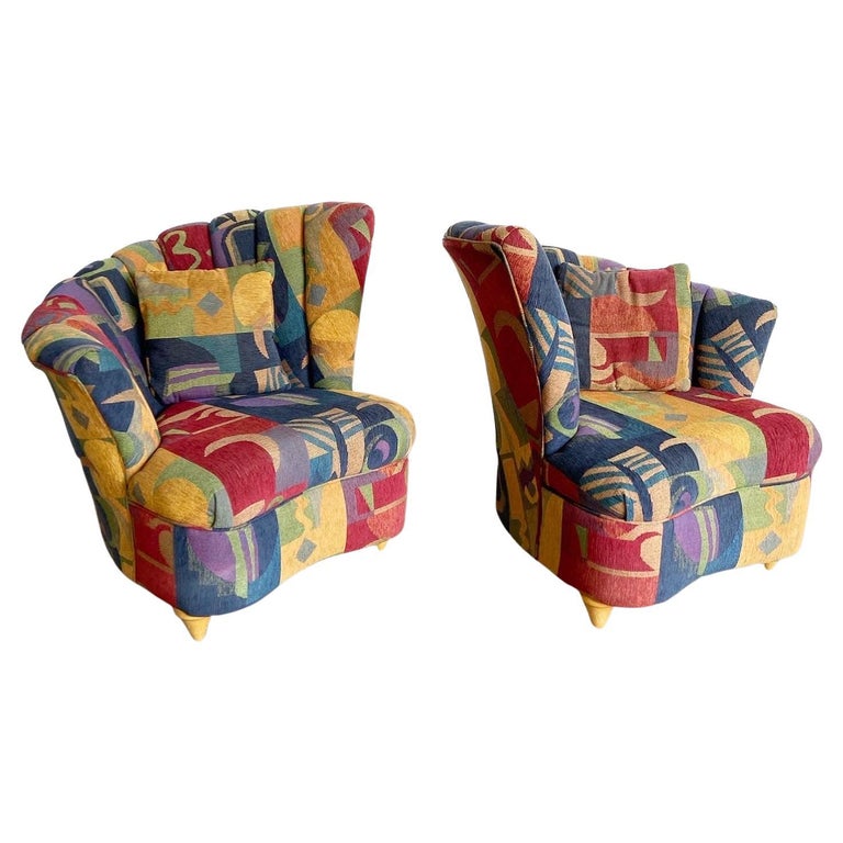 Postmodern Multi Composed Ascending Clam Shell Barrel Chairs For Sale ...