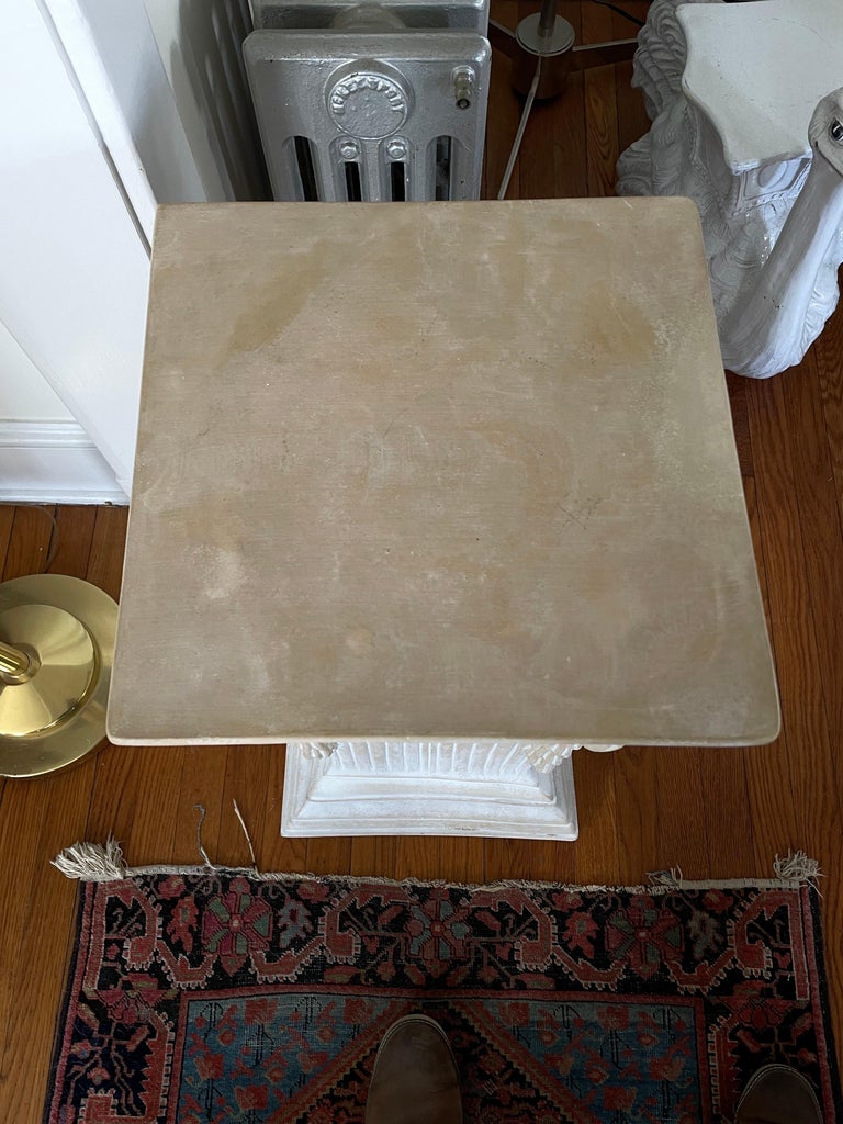 Postmodern Neoclassical Plaster Fluted Columnar Pedestal with Draped ...