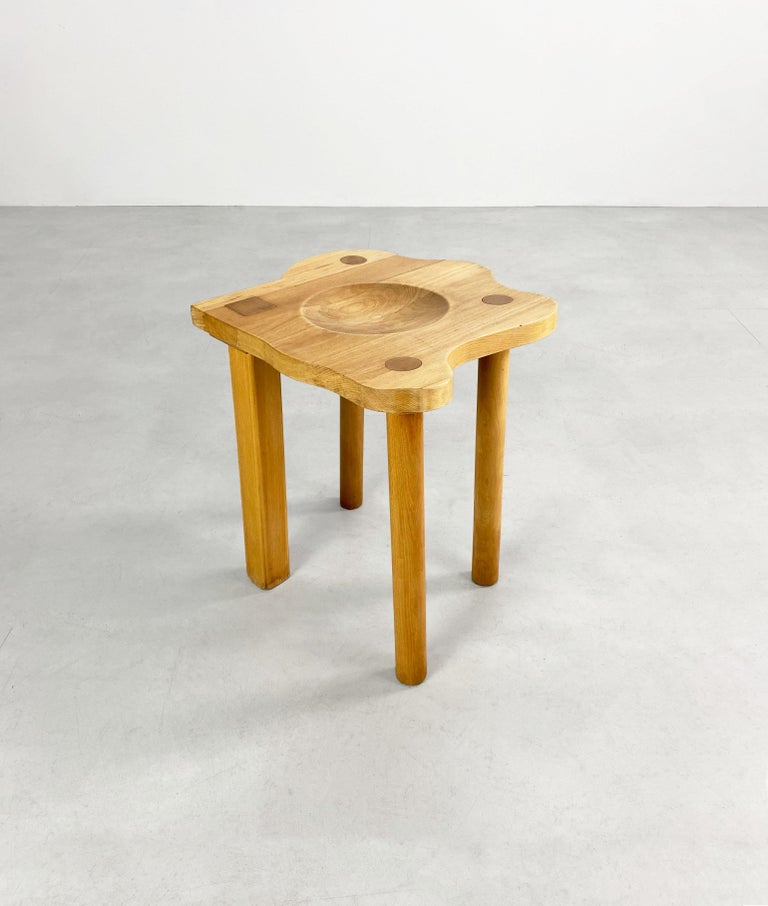 Postmodern Oak Stool by E.R.A Herbst, Germany, c.1990 For Sale at 1stDibs
