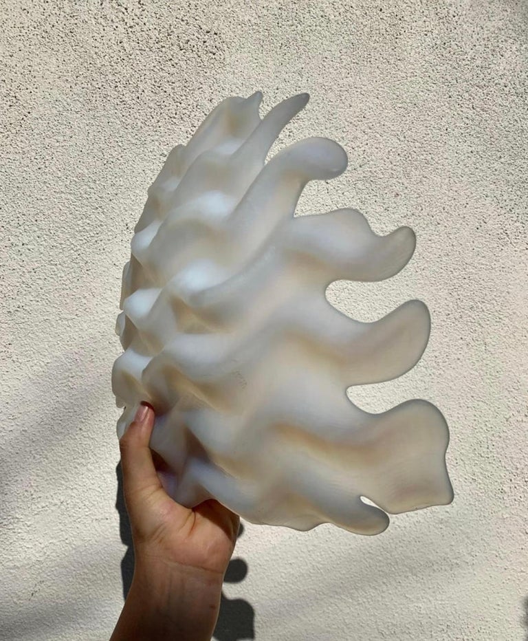 Postmodern Opal Frosted Art Glass Squiggle Platter, circa 1980s For ...