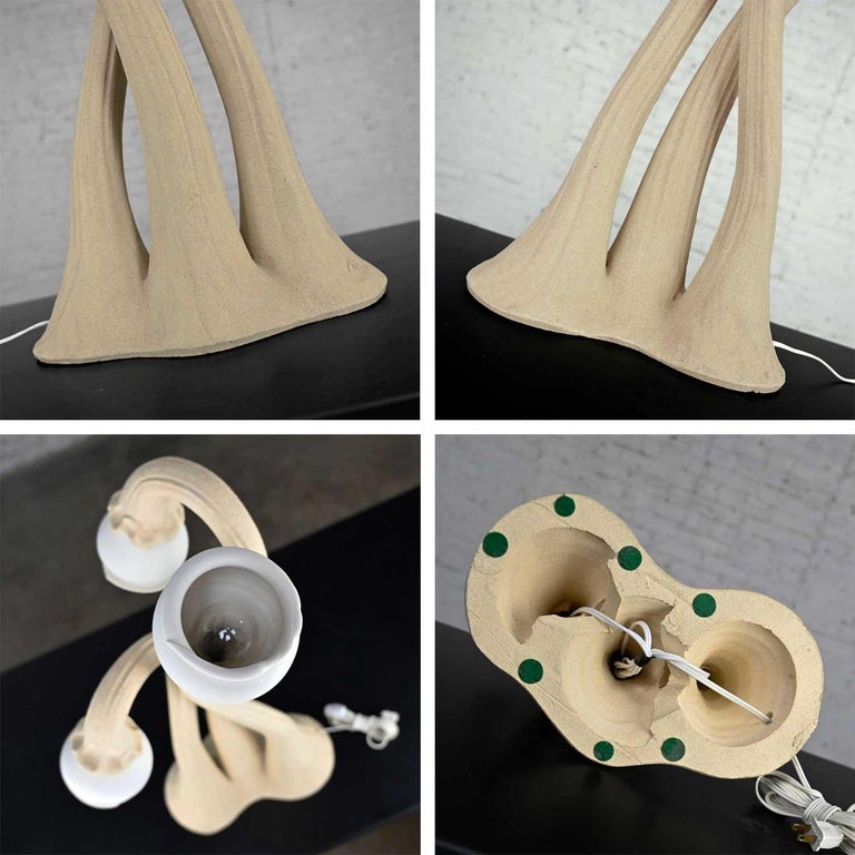 Postmodern or Art Nouveau Style Calla Lily Stoneware Table Lamp by Doug ...