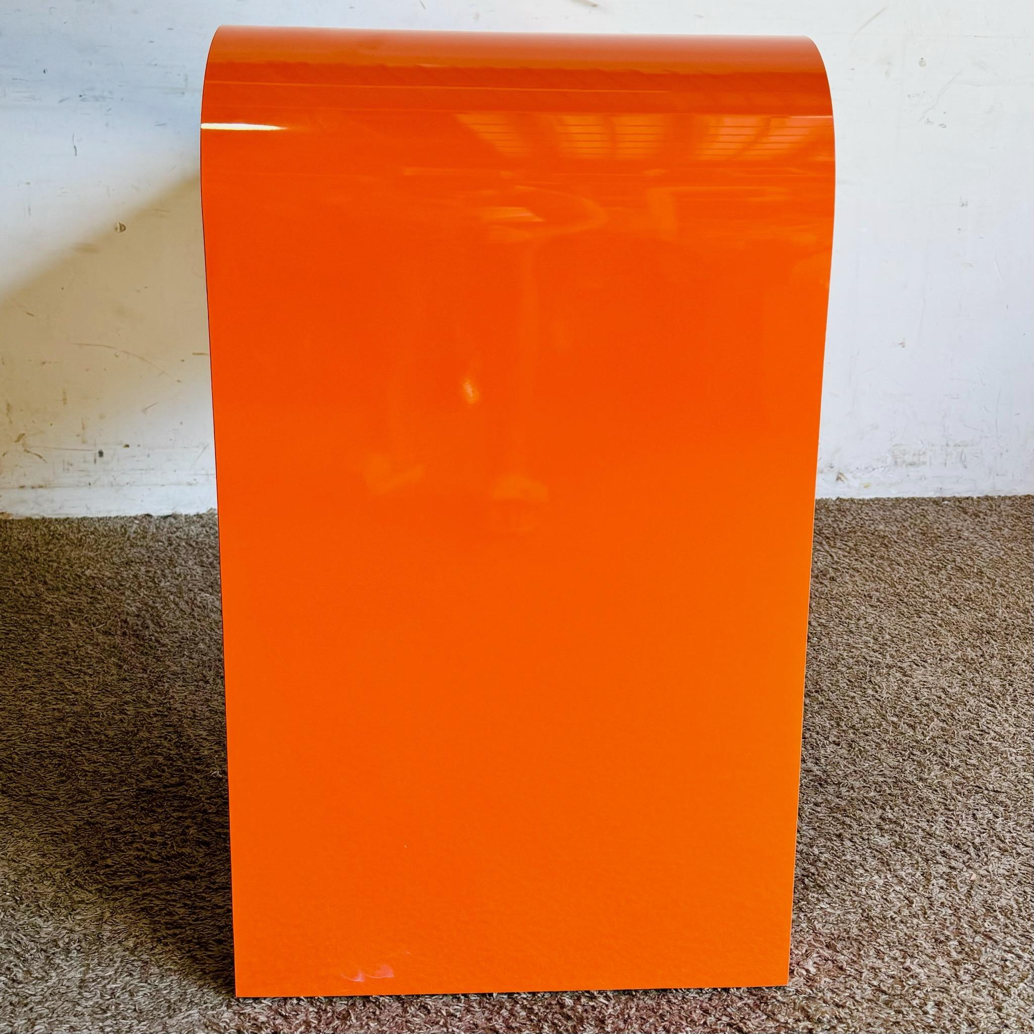 Postmodern Orange Lacquer Laminate Waterfall Desk/Console Table For ...