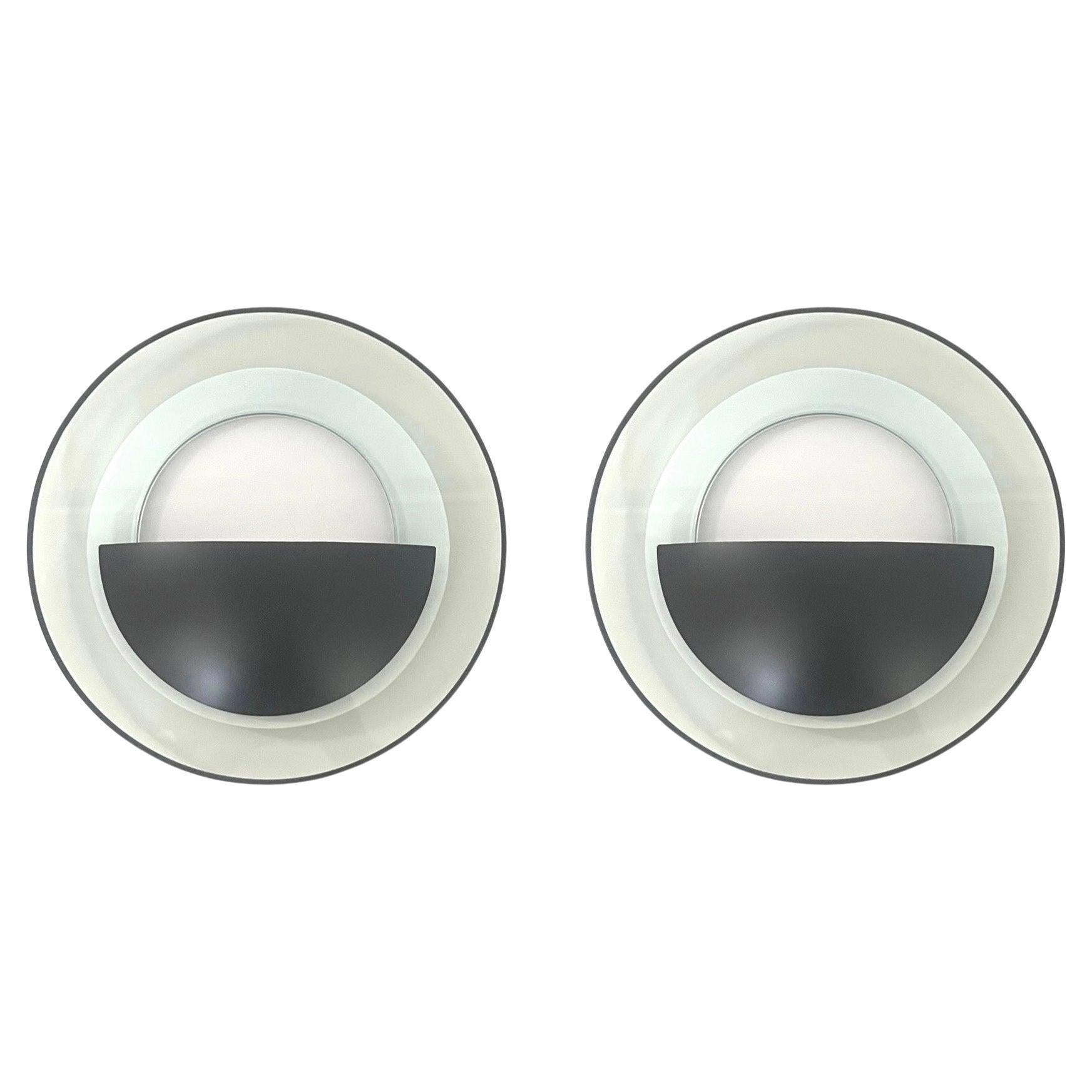Mid-Century Pair of Black Metal Wall Sconces by Estiluz, Barcelona ...
