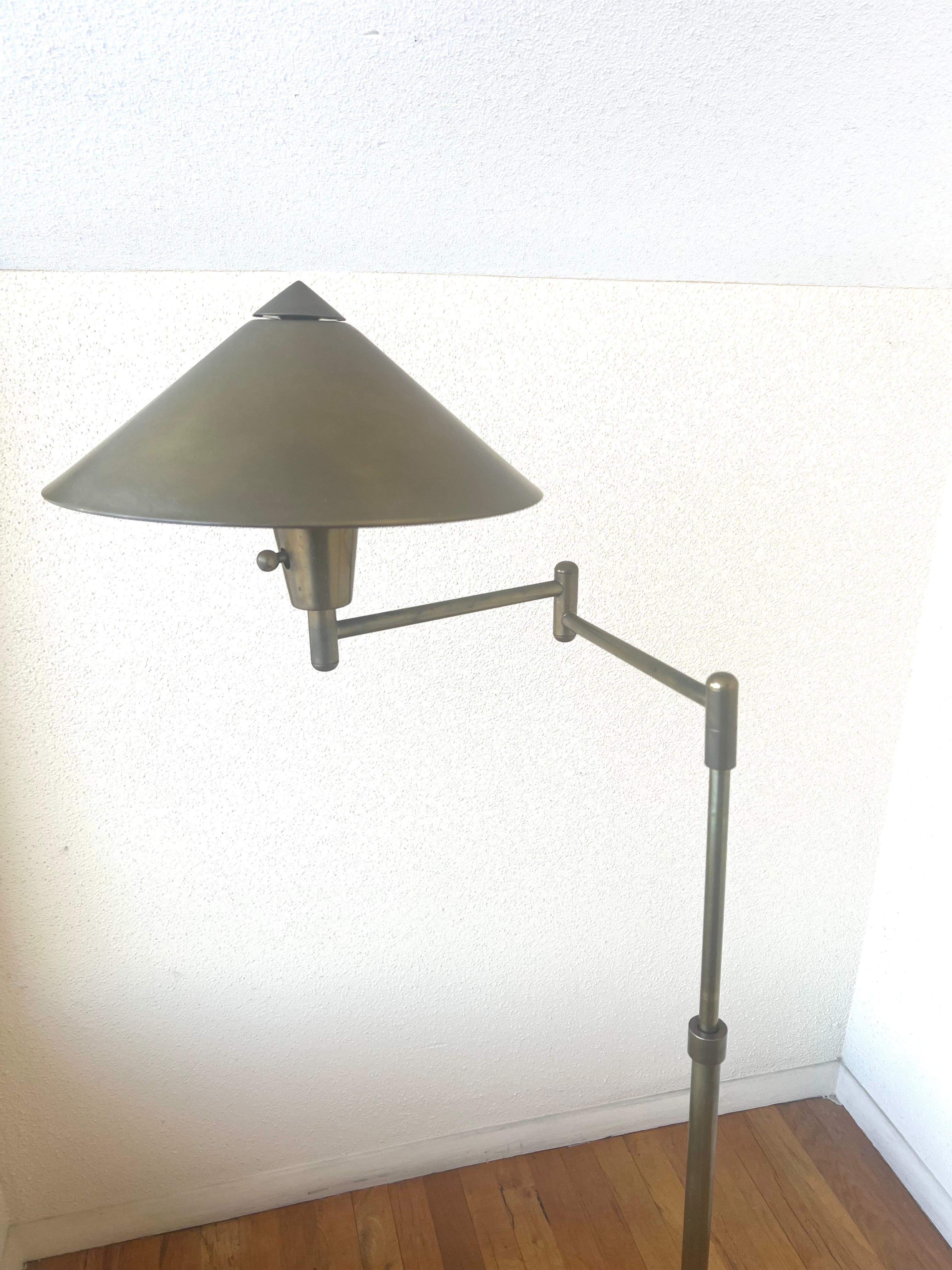 Postmodern Patinated Brass Swivel Floor Multidirectional Lamp at 1stDibs