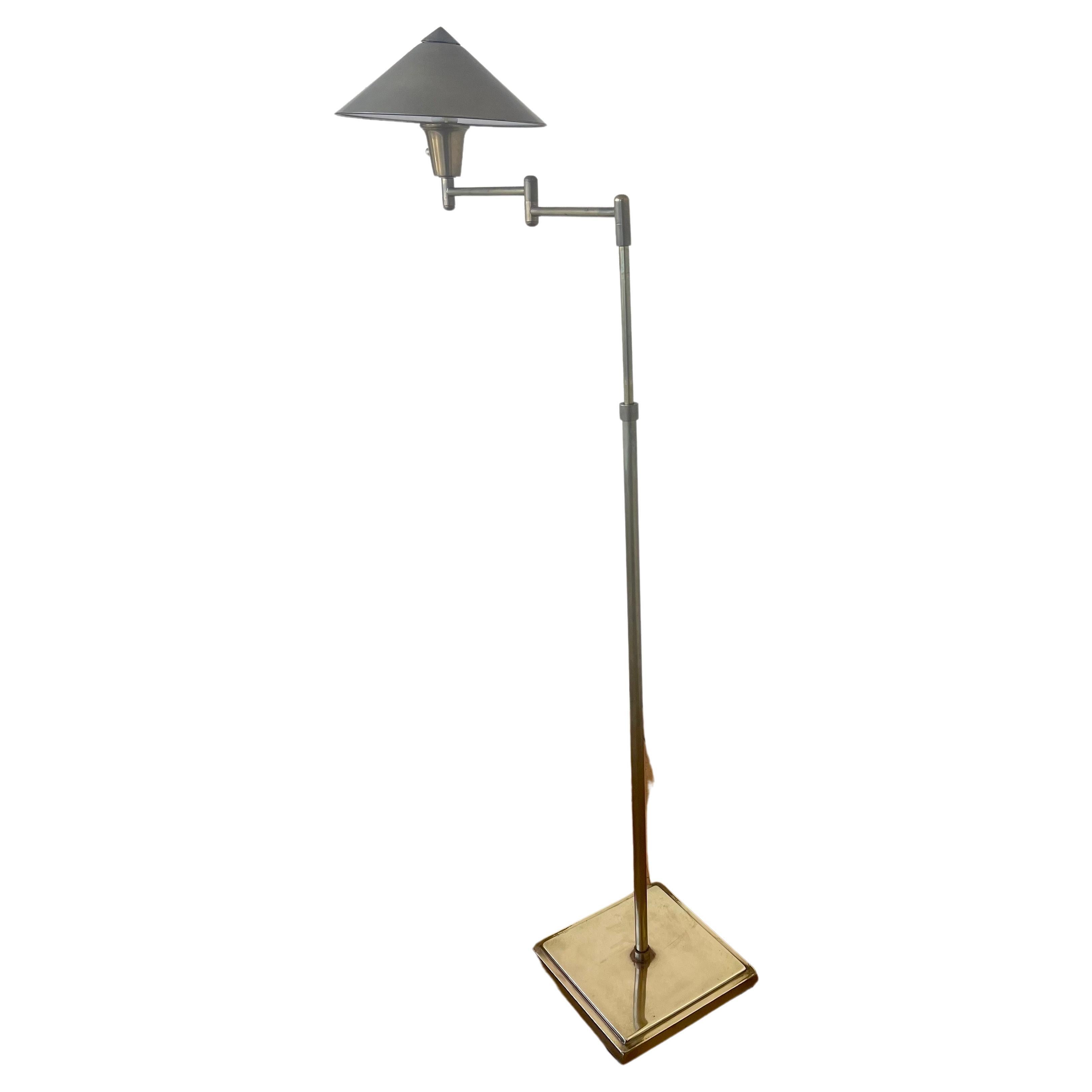 Postmodern Patinated Brass Swivel Floor Multidirectional Lamp at 1stDibs