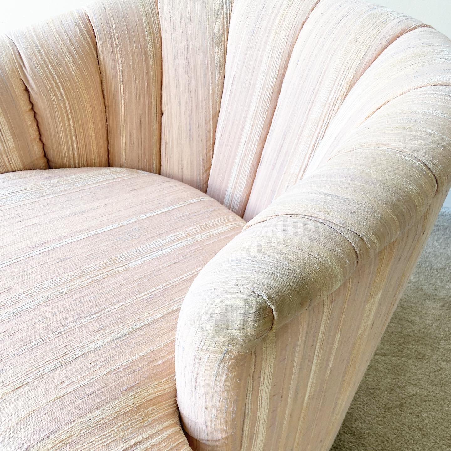 Postmodern Peach Swivel Armchairs by Perfection Furniture, a Pair For ...