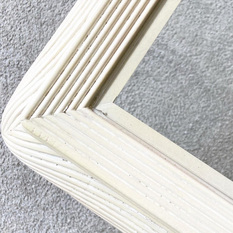 Postmodern Pencil Reed Beveled Glass Top Coffee Table For Sale at 1stDibs