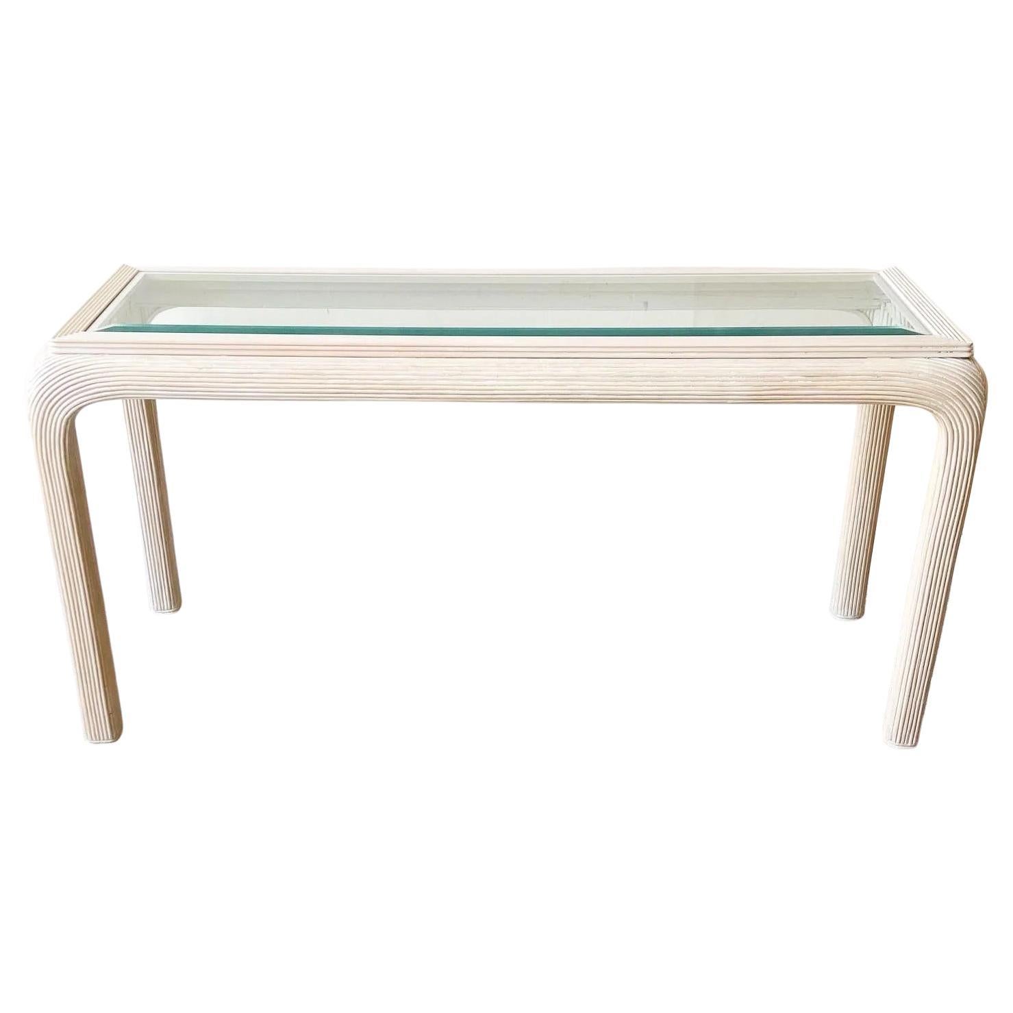 Midcentury Italian Pencil Reed Console Table at 1stDibs