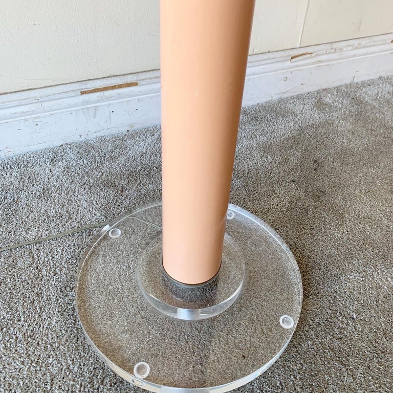 Postmodern Pink and Lucite Dimmable Floor Lamp Torchiere For Sale at ...