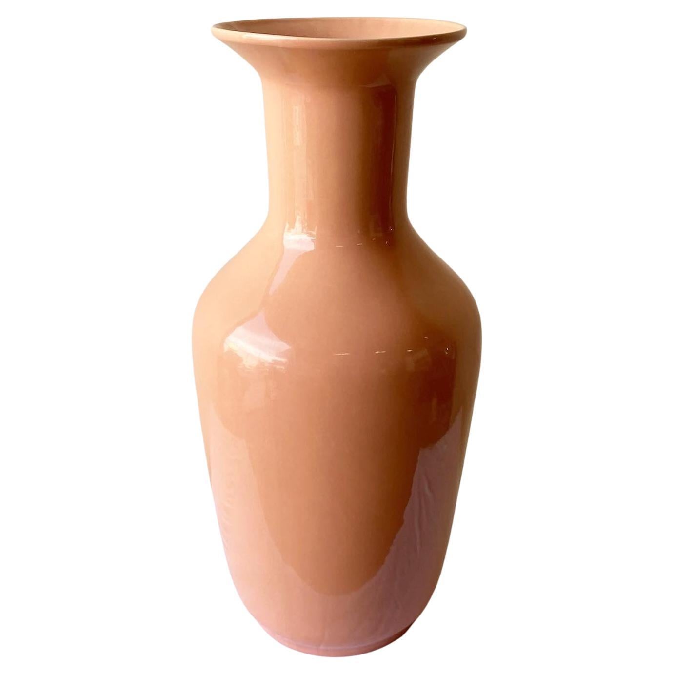 Cream Ceramic Spherical Vase For Sale at 1stDibs