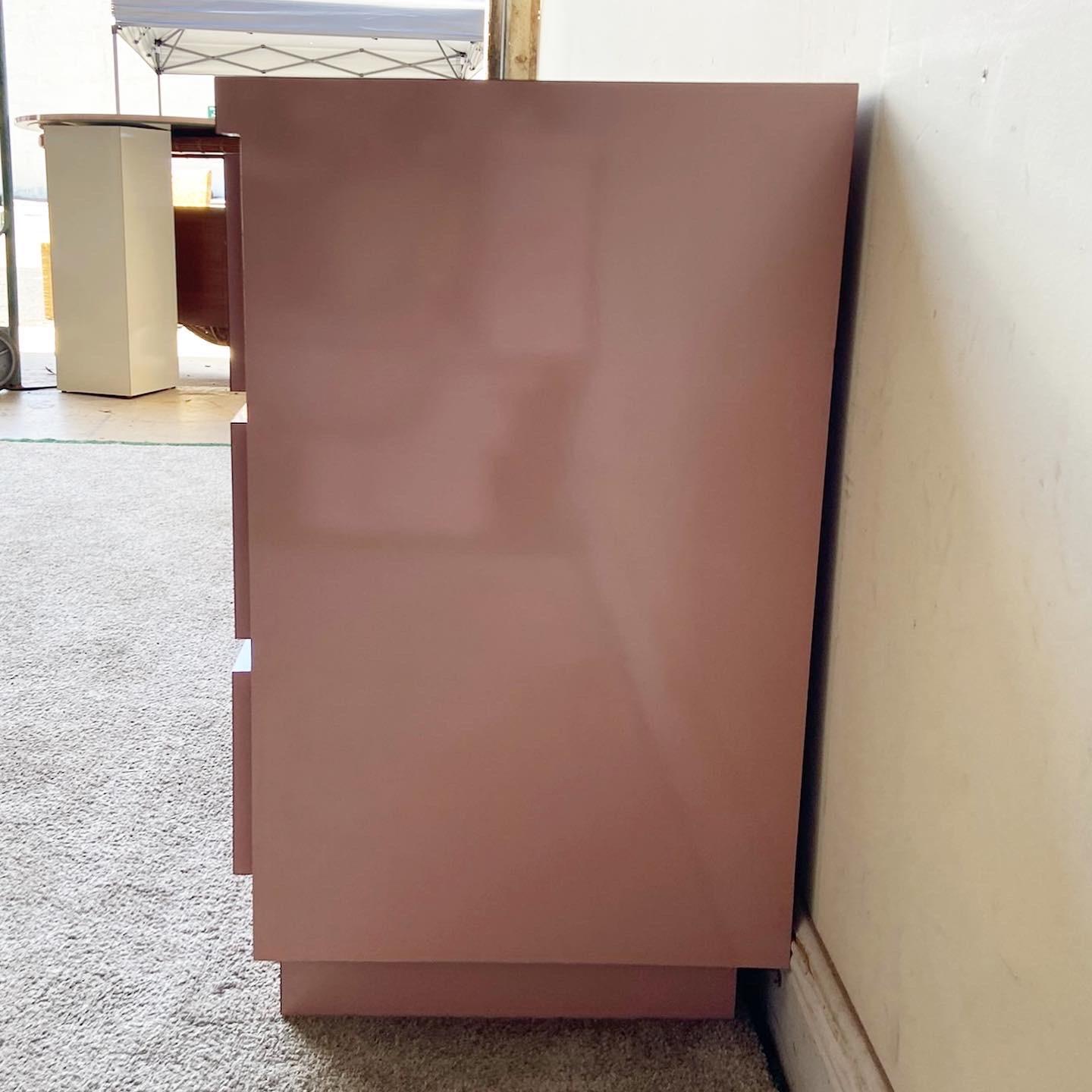 Postmodern Pink Lacquer Laminate Dresser - 6 Drawers For Sale at ...