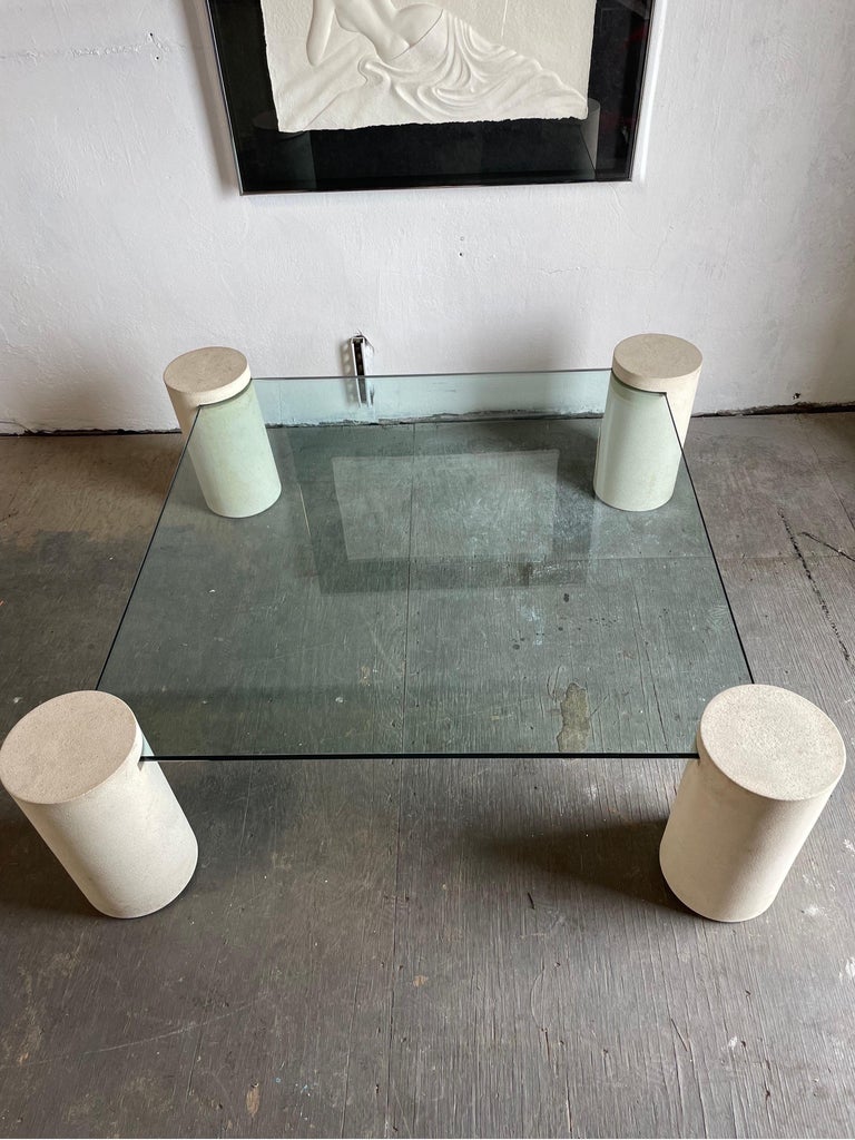 Postmodern Plaster Columns Coffee Table in the Style of Massimo ...