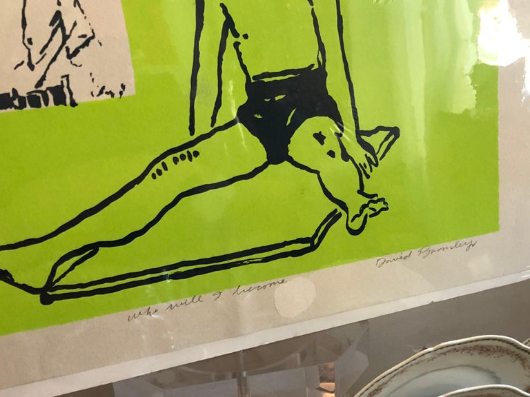David Bromley Aussie Pop Art Silk Screen Painting ‘Boy Leaping’ 1990s ...