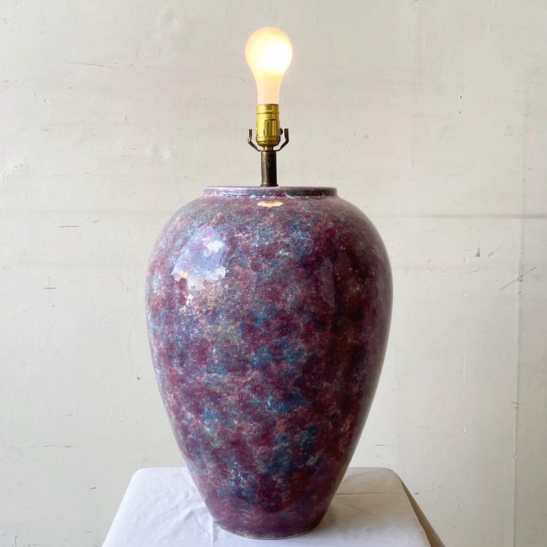Postmodern Purple Ceramic Table Lamp at 1stDibs