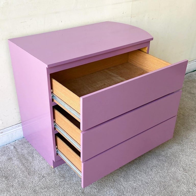 Postmodern Purple Lacquer Laminate Chest of Drawers For Sale at 1stDibs