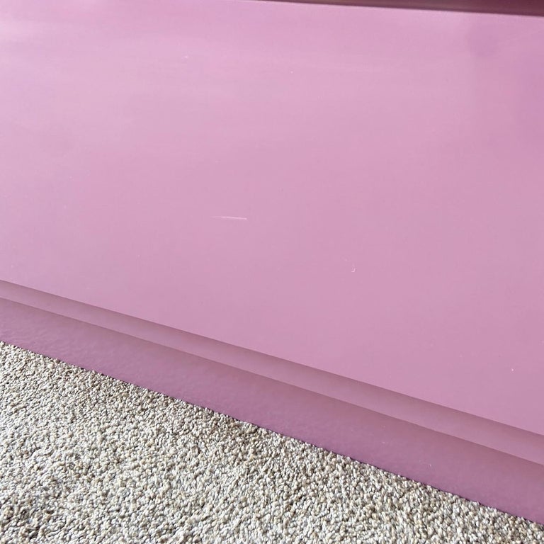 Postmodern Purple Lacquer Laminate Chest of Drawers For Sale at 1stDibs