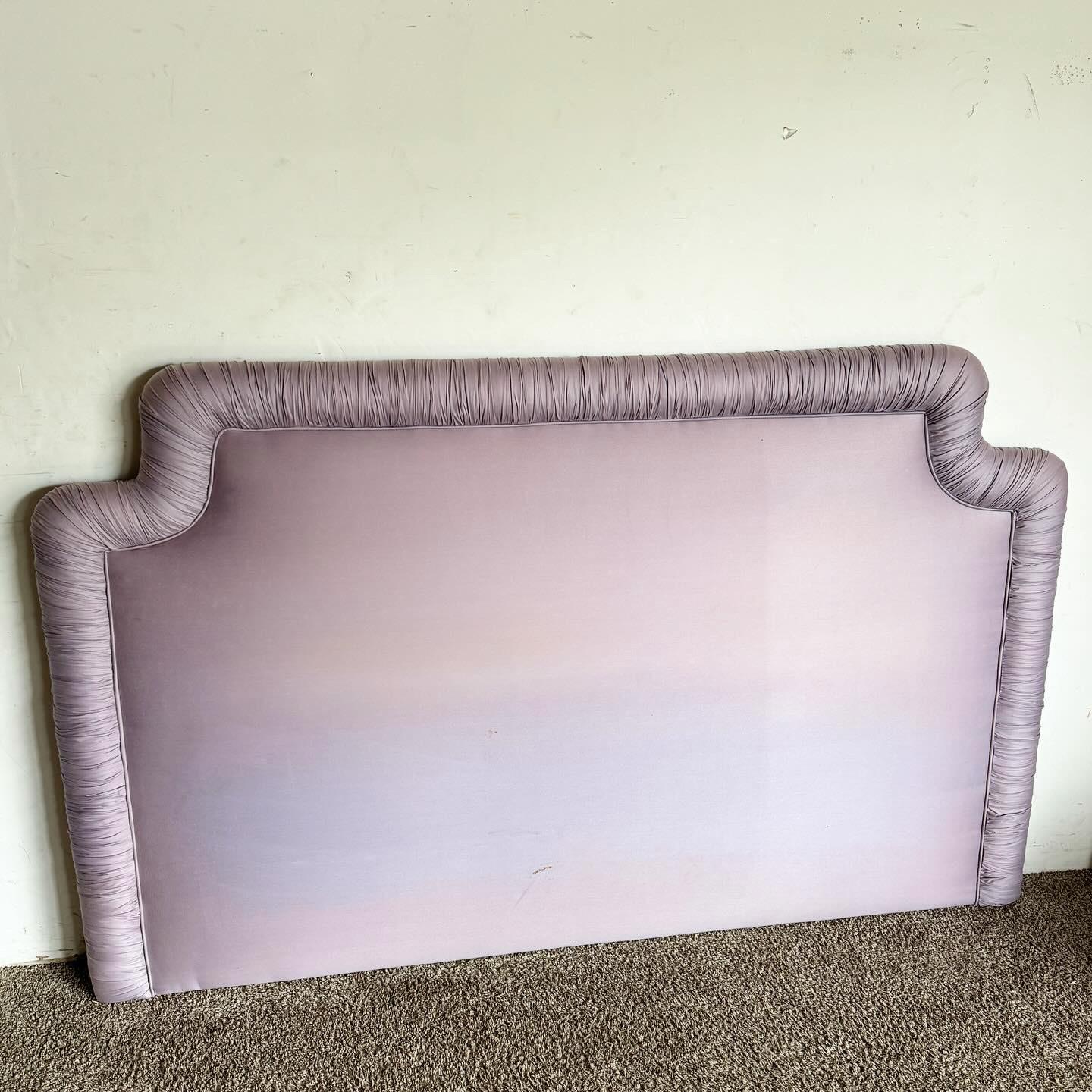 Postmodern Purple Lavender Upholstered King Headboard For Sale at 1stDibs