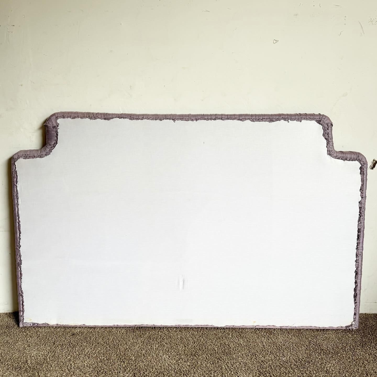 Postmodern Purple Lavender Upholstered King Headboard For Sale at 1stDibs