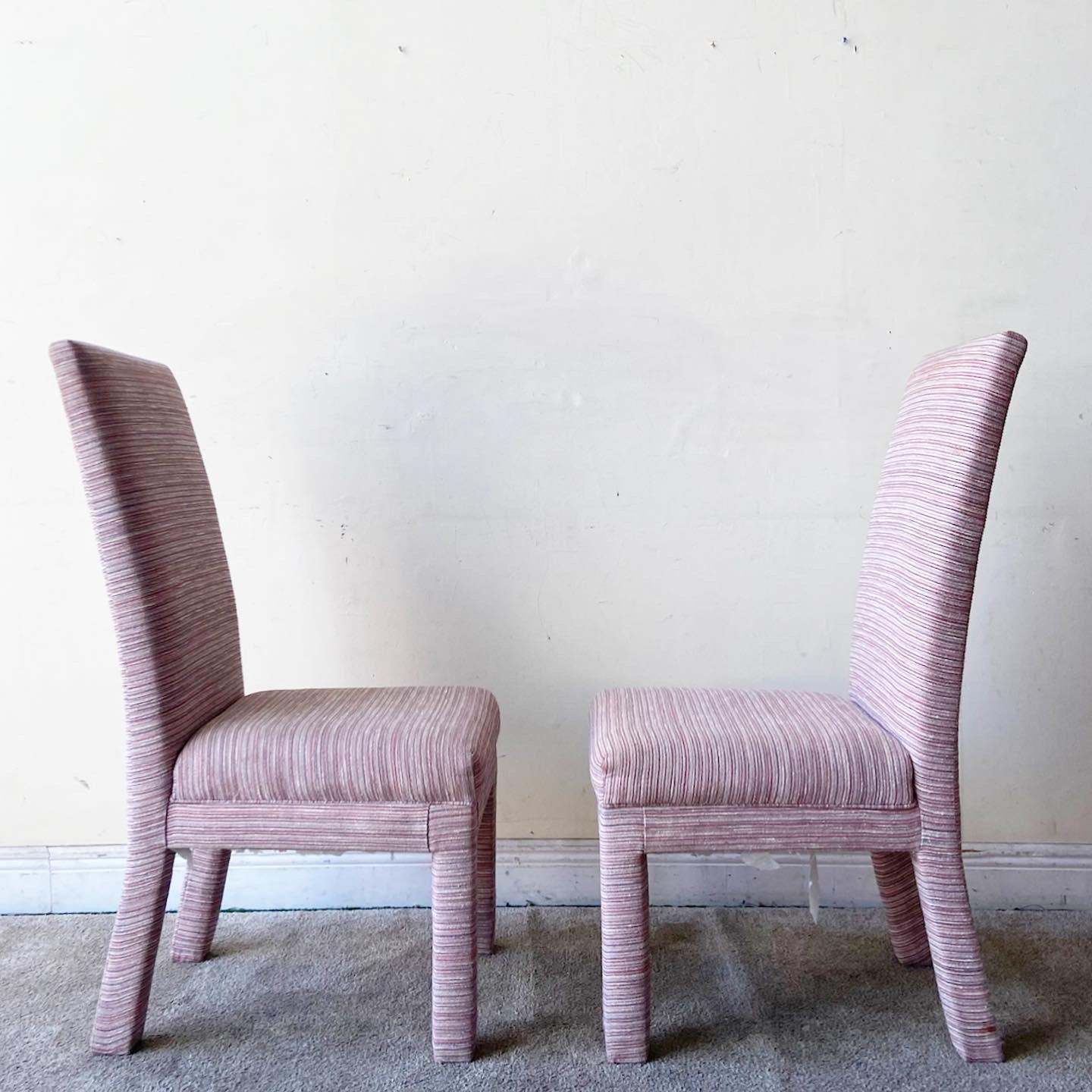 Postmodern Purple Parsons Dining Chairs - 6 Chairs For Sale at 1stDibs